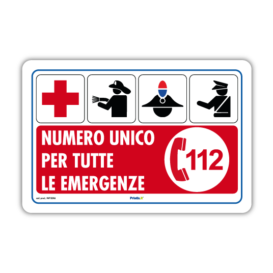 INF133- Cartello "Numero unico per tutte le emergenze" - Printix