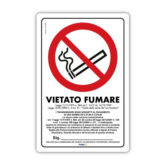 PVT070 - Cartello "Vietato fumare" - Printix